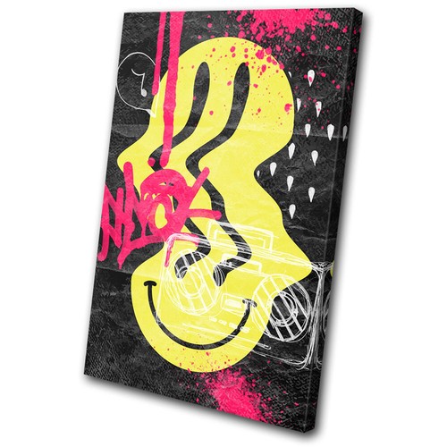 Rave Urban 90s Graffiti Musical SINGLE CANVAS WALL ART Picture Print | eBay