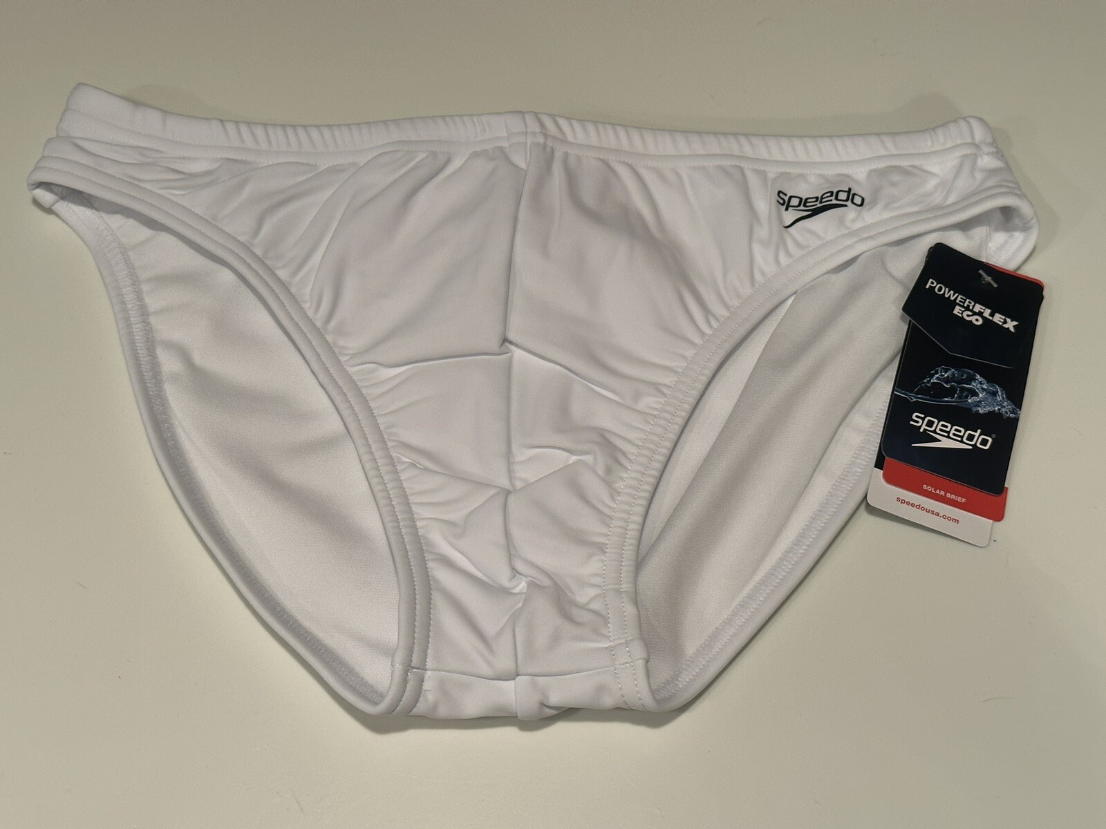 Speedo Men's Xtra Life Lycra Solar 1 Inch Brief Swimsuit White 34 for ...