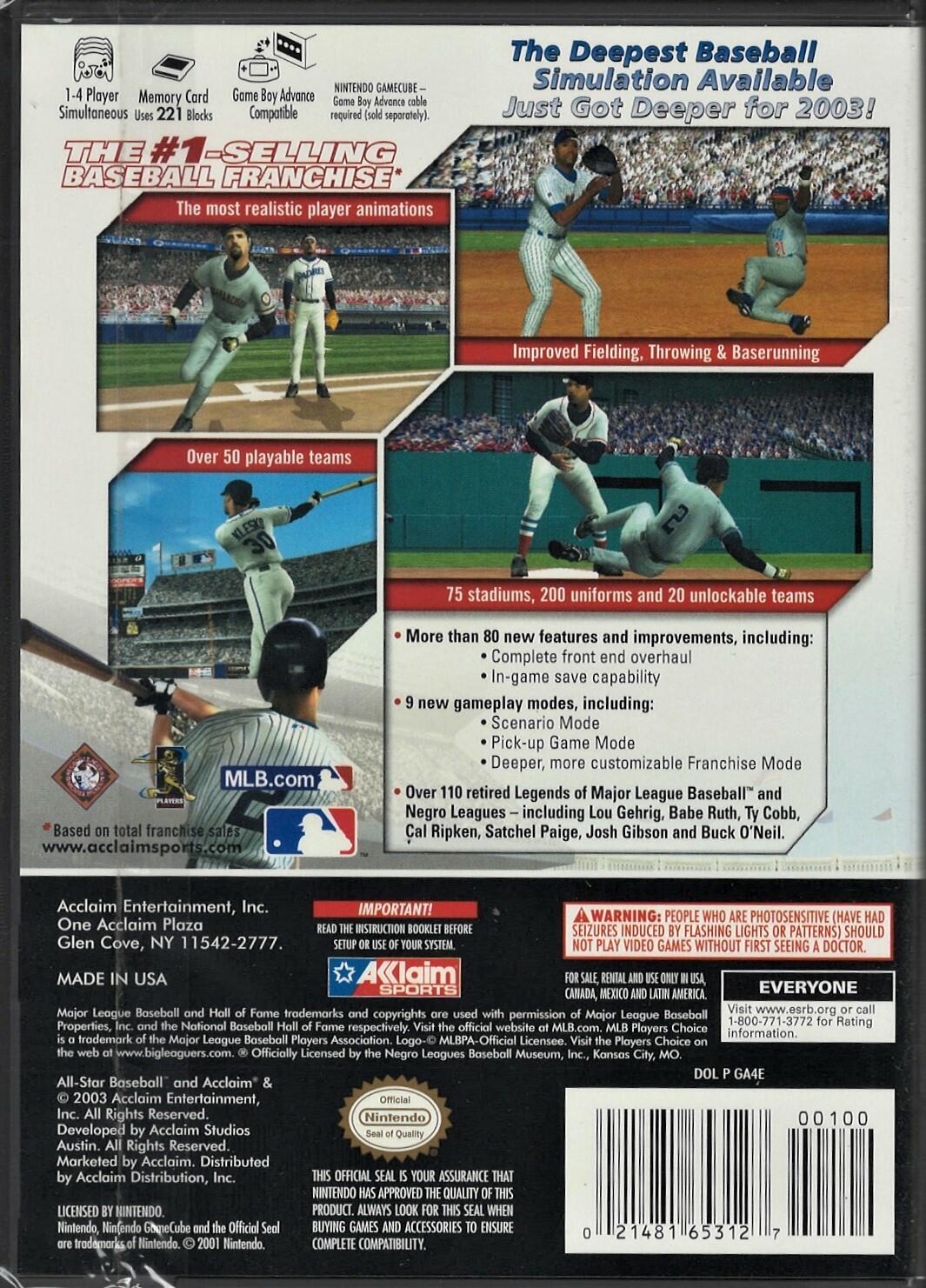 All-Star Baseball 2004 (Nintendo GameCube, 2003) for sale online | eBay