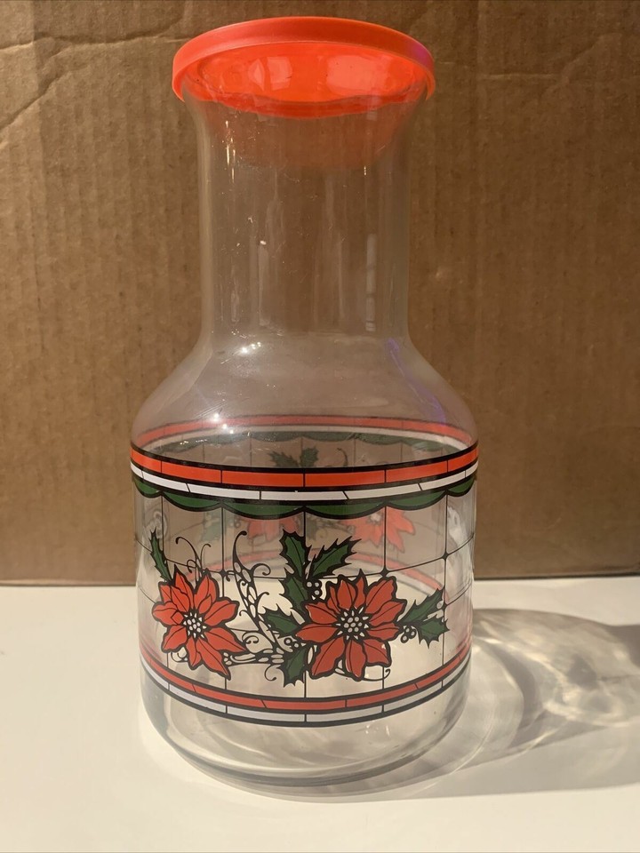 Coca Cola Coke WHATABURGER 48oz Glass CARAFE Poinsettias Collectable | eBay