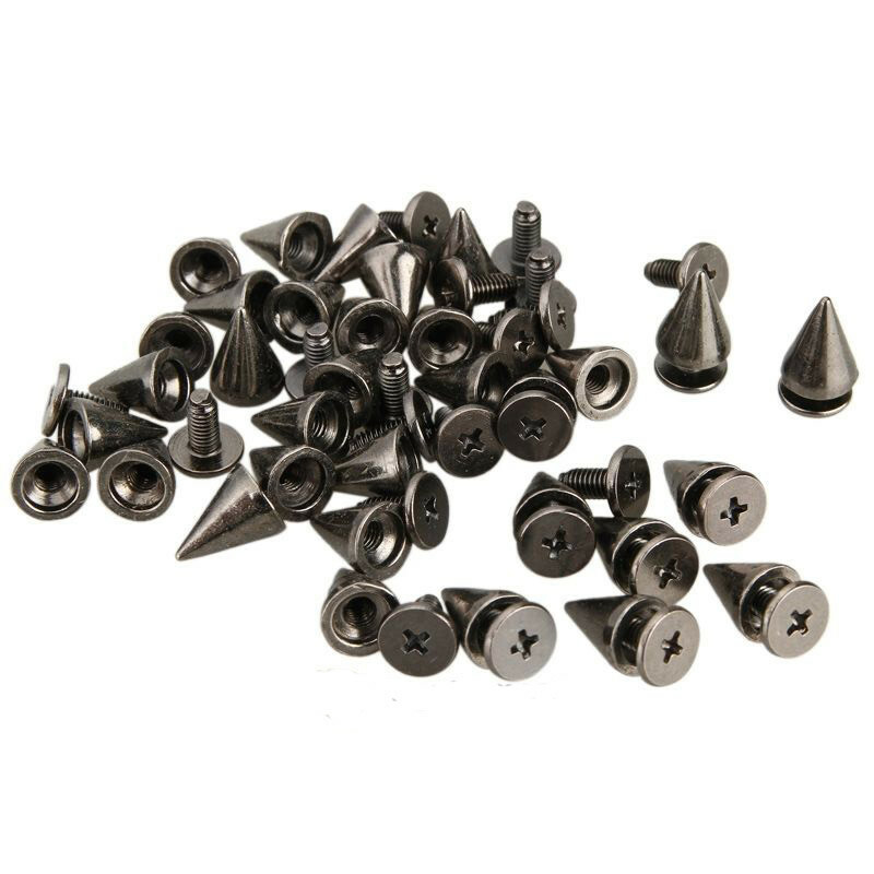 50pc 10mm Spots Cone Screw Metal Studs Leather Craft Rivet Pyramid ...