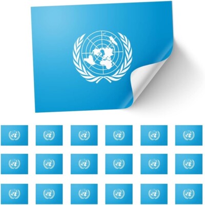 20 X United Nations UN Flag Stickers - Rectangle Event Laptop 8.5 x 5 ...