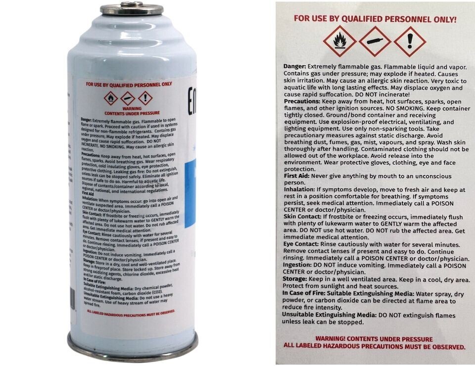 R 134a Refrigerant Replacement- Coldest Refrigerant for Auto - 5 Pack ...