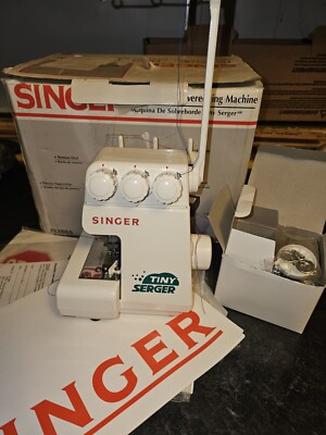Singer Tiny Serger Overedging Machine TS380A W Box Pedal Power Manual ...