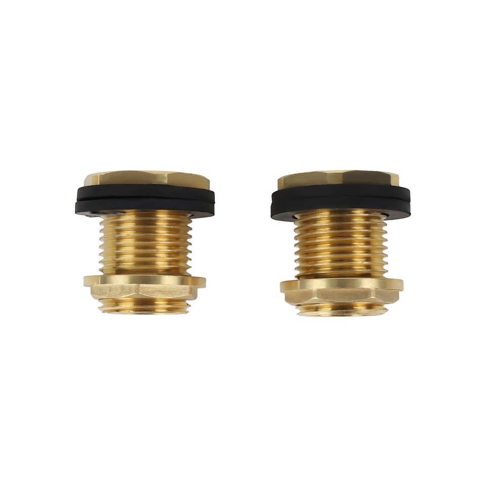 1/2" Female 3/4" Male Soild Brass Water Tank Connector Theaded Bulkhead ...