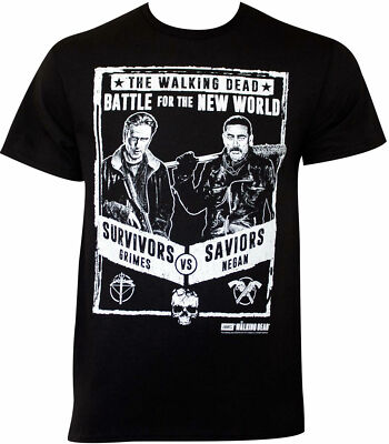 Walking Dead Grimes Vs Negan Poster Adult T-Shirt - AMC Rick Grimes ...