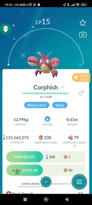 Pokémon Shiny Corphish ( Level 1 ) GO | eBay