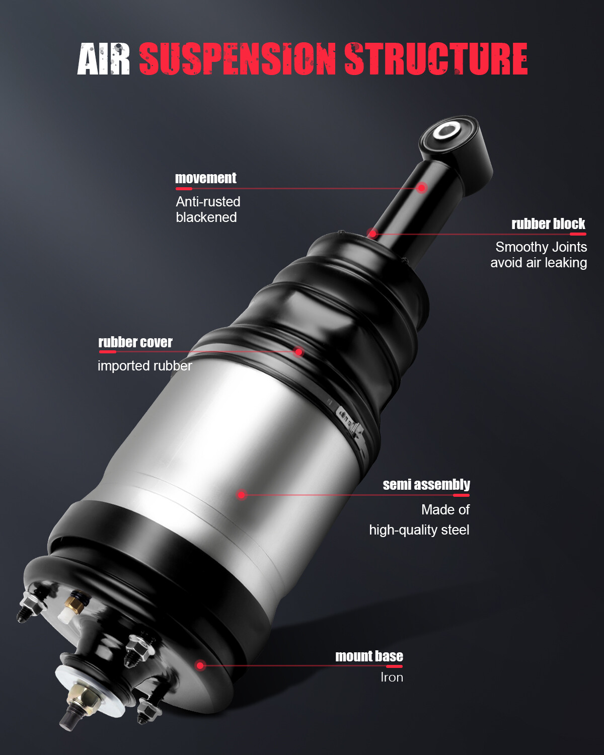 2* Rear Air Suspension Shock Strut For Land Rover Range Rover Sport HSE ...