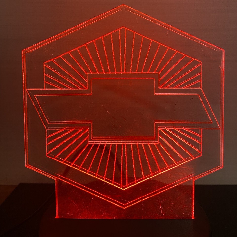 Chevy emblem your choice of vinyl colors LED night light Chevrolet dash ...