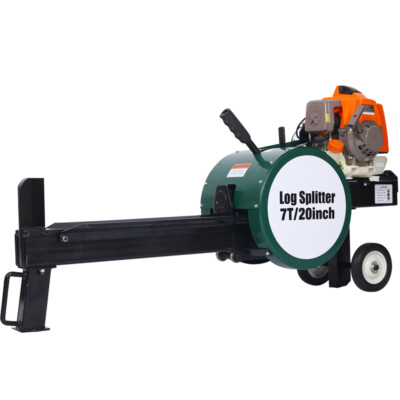 Double Flywheel Electric Log Splitter 7-Ton 2.7HP Hotizontal Auto ...