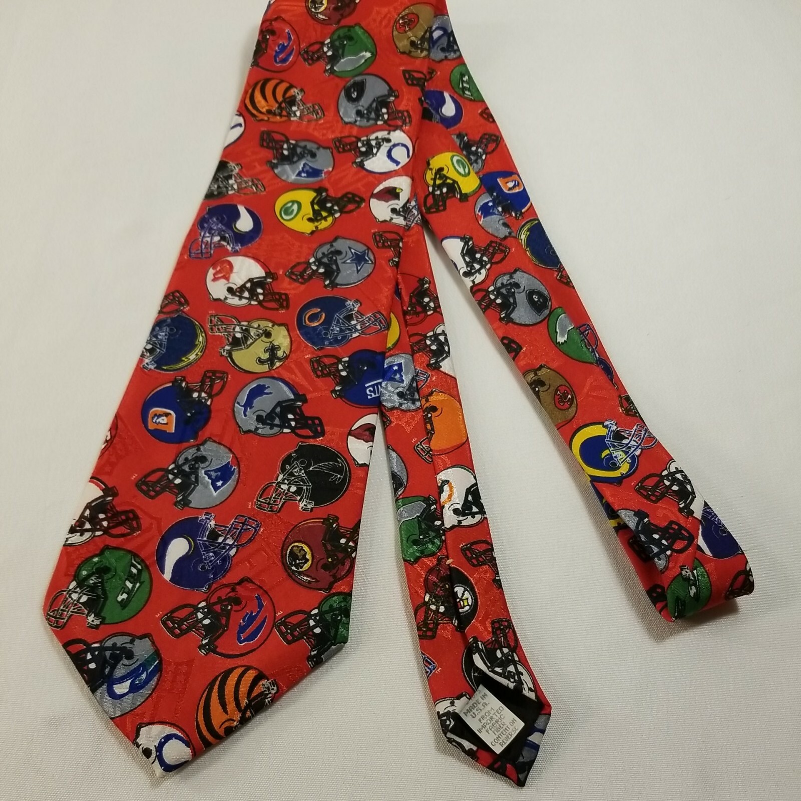 Vintage NFL Sports Tie Football USA Helmets Of Different Teams Vivid ...
