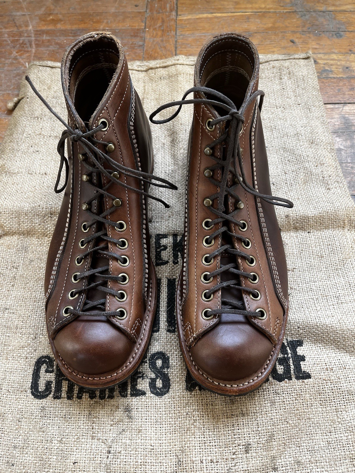 Wood N Stream Thorogood Monkey Roofer Lace To Toe boots Red Wing Whites ...