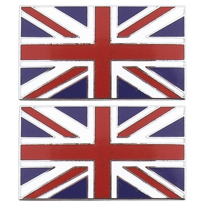 Badge, Union Jack, metal, self adhesive, pair, red/blue/white & chrome ...