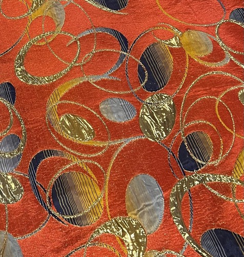 Red Multicolor Metallic Brocade Fabric 58” Width Sold By Yard | eBay