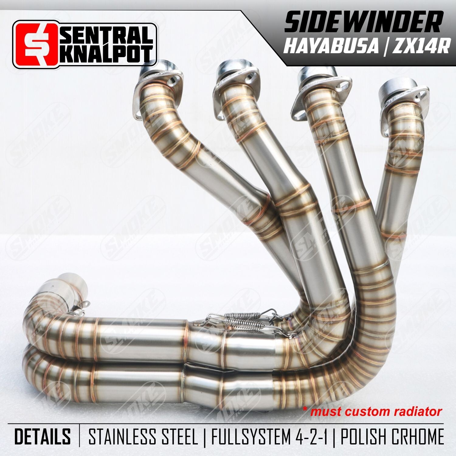 Suzuki Hayabusa GSXR 1300 1999-2019 SIDEWINDER DRAG RACE Header Exhaust ...