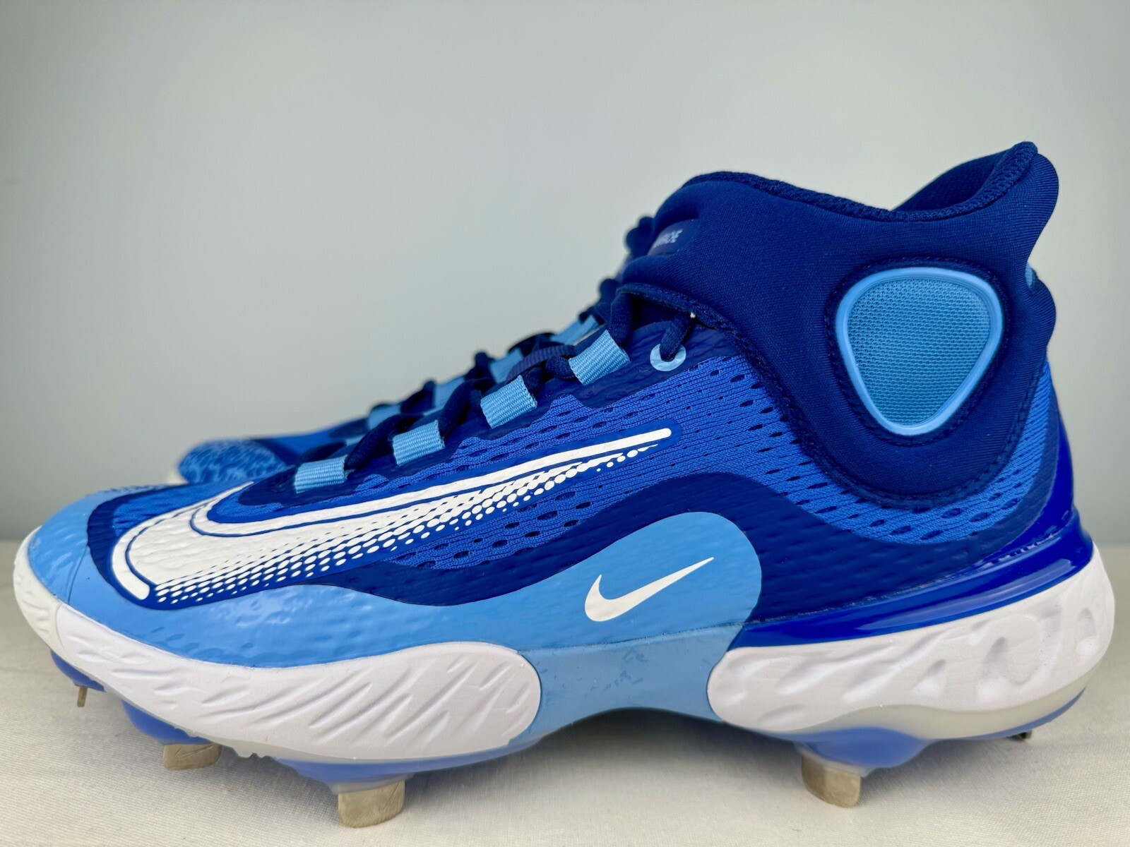 NIKE ALPHA HUARACHE ELITE 4 MID ROYAL BLUE BASEBALL CLEATS MENS SIZE 8 ...