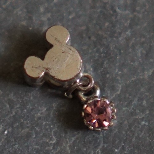 Vintage Pendant - Mickey Mouse Pink Rhinestone - Silver Tone Metal | eBay