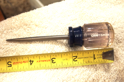 5" Craftsman Short Scratch Awl 41028 X WF USA Black Clear VTG NICE tool ...