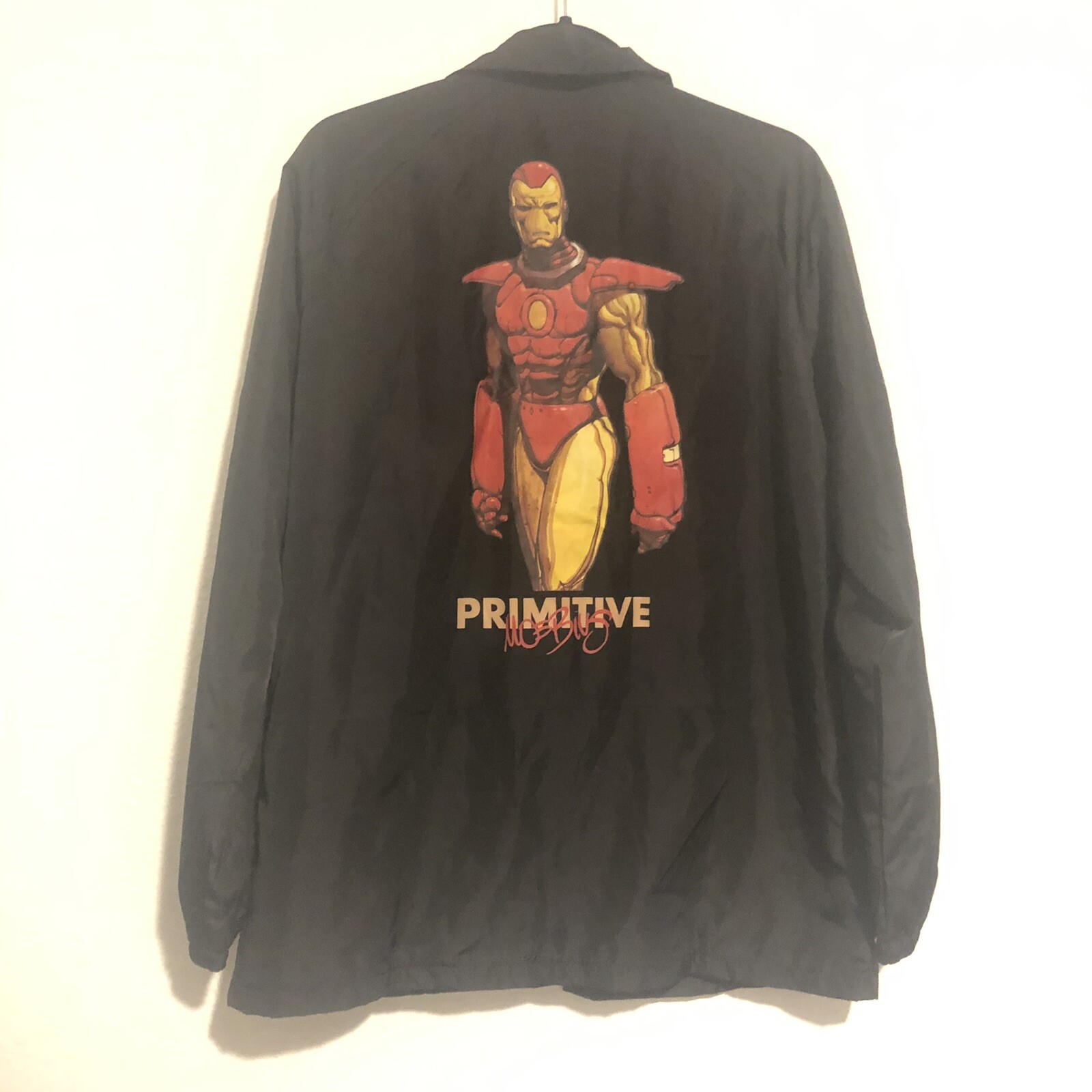 Primitive x Moebius x Iron Man Black Nylon Jacket Men’s Small Back ...