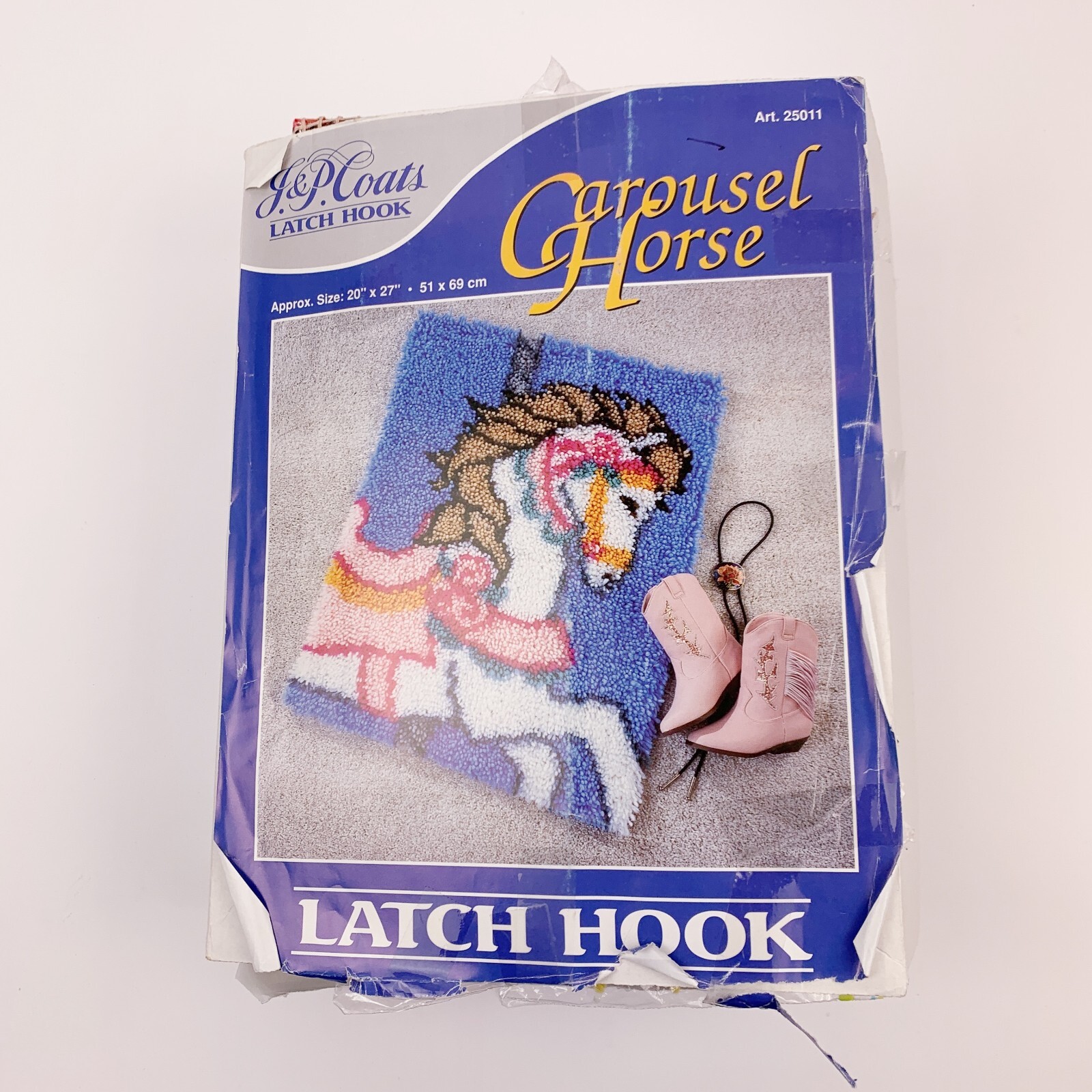 Vintage J.P. Coats Latch Hook Kit Carousel Horse #25011 Open Box | eBay