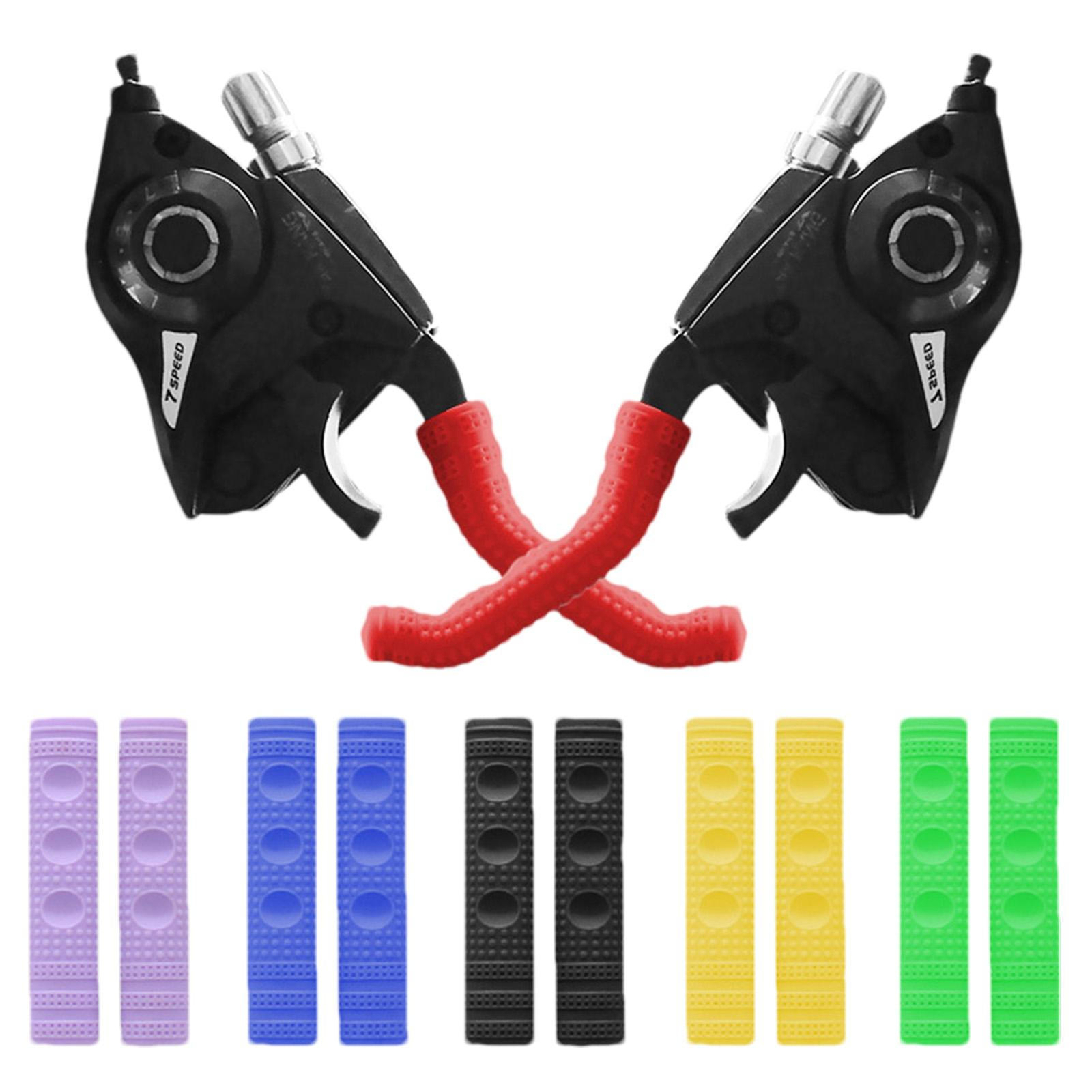 1Pair Bicycle Brake Lever Cover Anti-Slip Silicone Brake Levers Sleeve ...