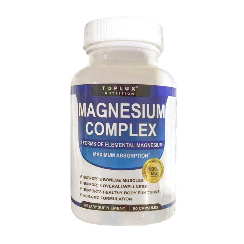 Toplux Magnesium Complex 1000mg, 8 Elemental Magnesium, Gluten Free ...
