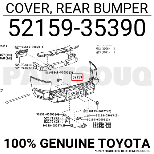 5215935390 Genuine Toyota COVER, REAR BUMPER 52159-35390 | eBay
