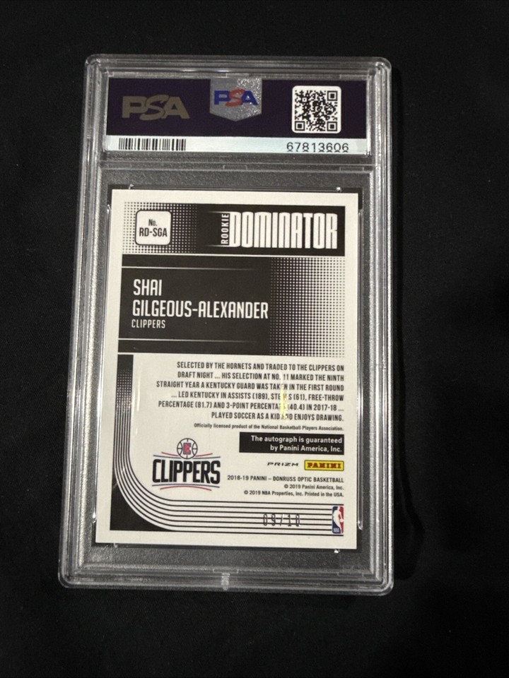 2018-19 Donruss Optic - Rated Rookie SGA #162 Gold Prizm Signatures /10 ...
