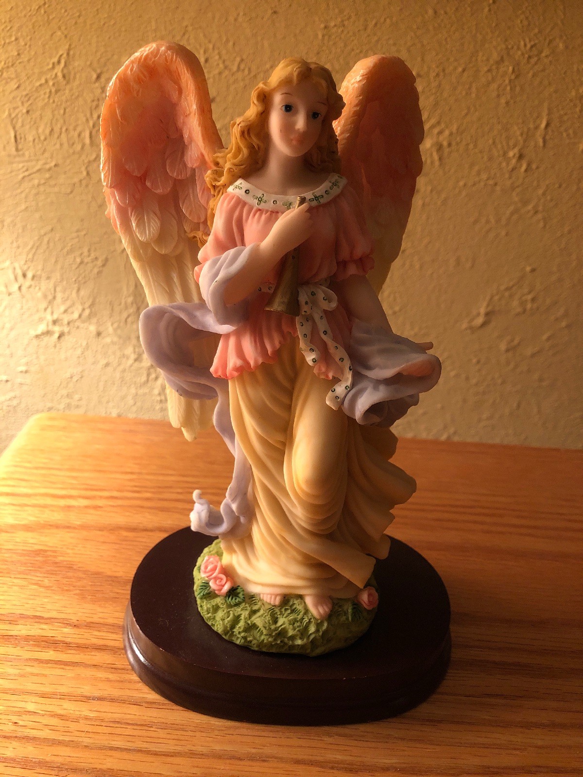Angel Figure by TURTLE KING CORP. With Wooden base Attached For Xmas ...
