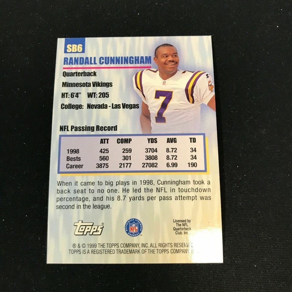 1999 Topps RANDALL CUNNINGHAM #SB6 Seasons Best Rocket Launchers *CT20A ...