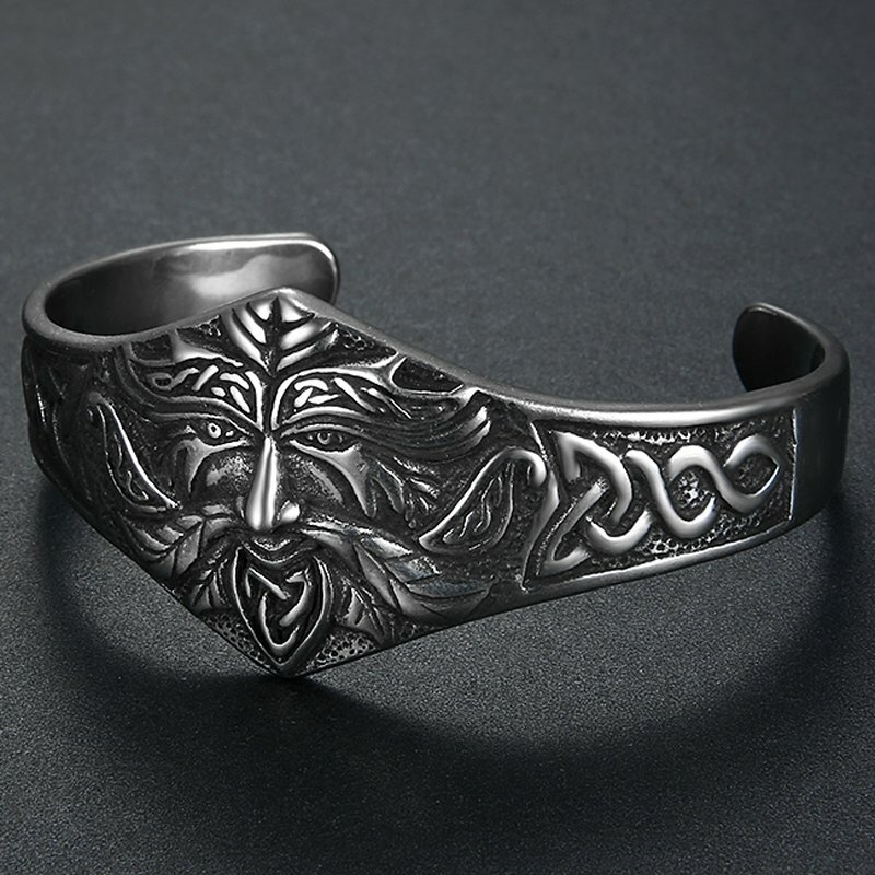 MENDEL 7 Inch Mens Stainless Steel Ancient Norse Viking Cuff Bracelet ...