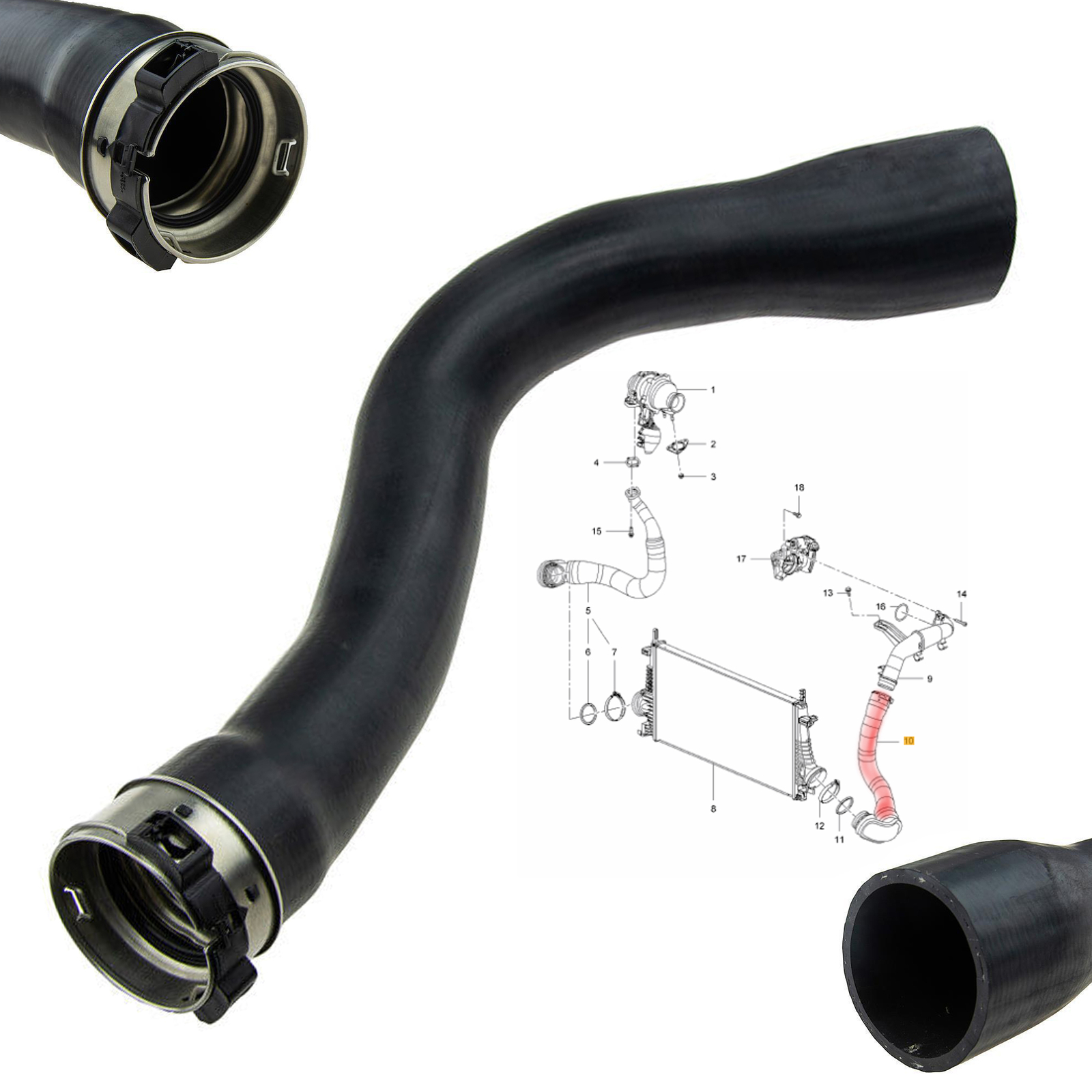 Tuyau de Suralimentation pour OPEL INSIGNIA A (G09) 2.0 CDTI 22865155 ...