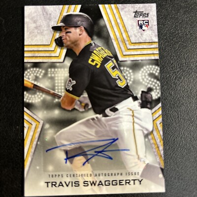 Travis Swaggerty 2023 TOPPS SERIES 1 BASEBALL STARS AUTO RC #BSA-TSW ...