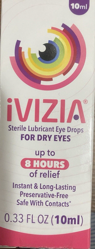 iVIZIA Eye Drops For Dry Eyes 8 Hours Relief 0.33fl oz(10ml) Exp 10/25 ...