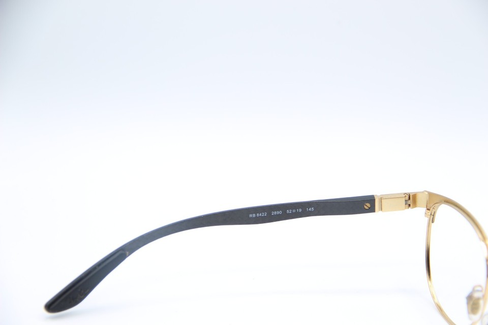 NEW RAY-BAN RB 8422 2890 BLACK GOLD CARON AUTHENTIC EYEGLASSES W/CASE ...