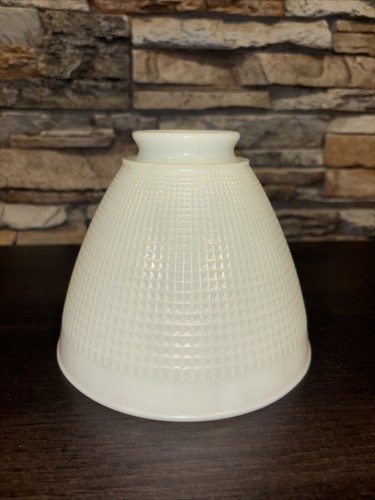 VINTAGE 5" WAFFLE MILK GLASS TORCHIERE LAMP SHADE GLOBE | eBay