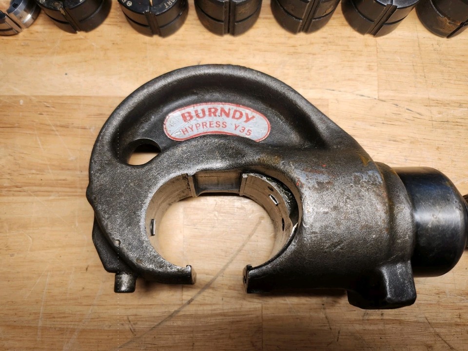 Burndy Hypress Y35 12 Ton Hydraulic Crimper With 9 Die Sets | eBay