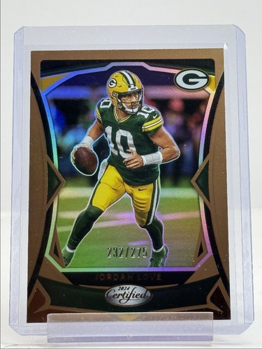 JORDAN LOVE 2024 CERTIFIED BRONZE MIRROR GREEN BAY PACKERS /275 Q2277 ...
