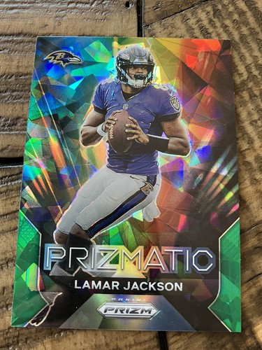 2023 Prizm Lamar Jackson Prizmatic Insert Green Ice Prizm Baltimore ...
