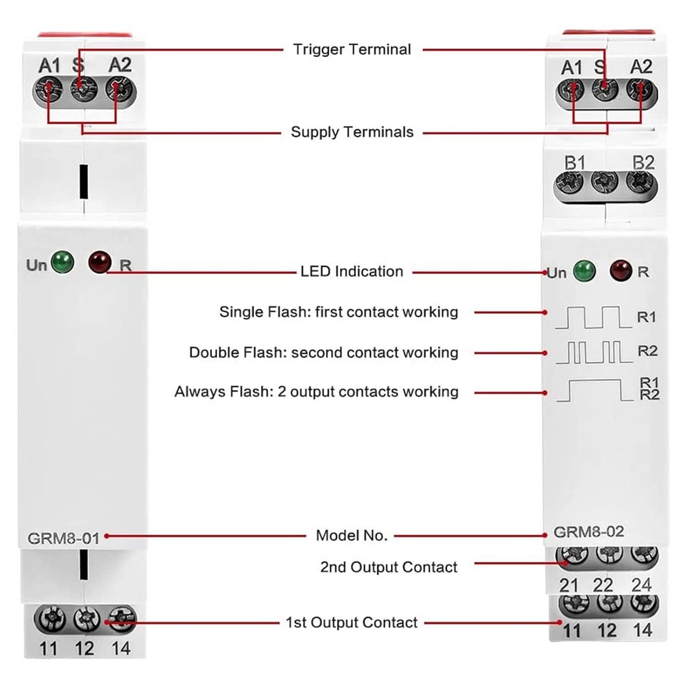 NEW Electronic Impulse Relay Latching Relay Memory Relay GRM8-01 AC ...