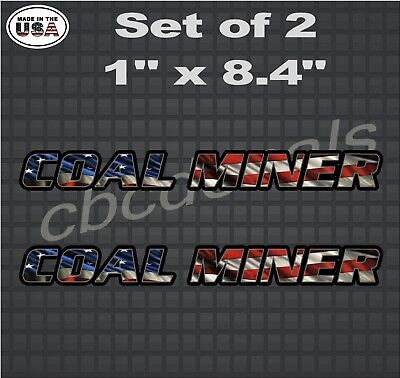Coal Miner American Flag Vinyl Decal / Sticker Hard Hat Name Decals ...