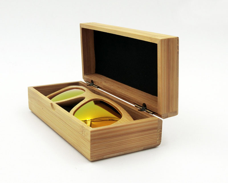Vintage Handmade Natural Bamboo Sunglasses Square Box Grade Wooden ...