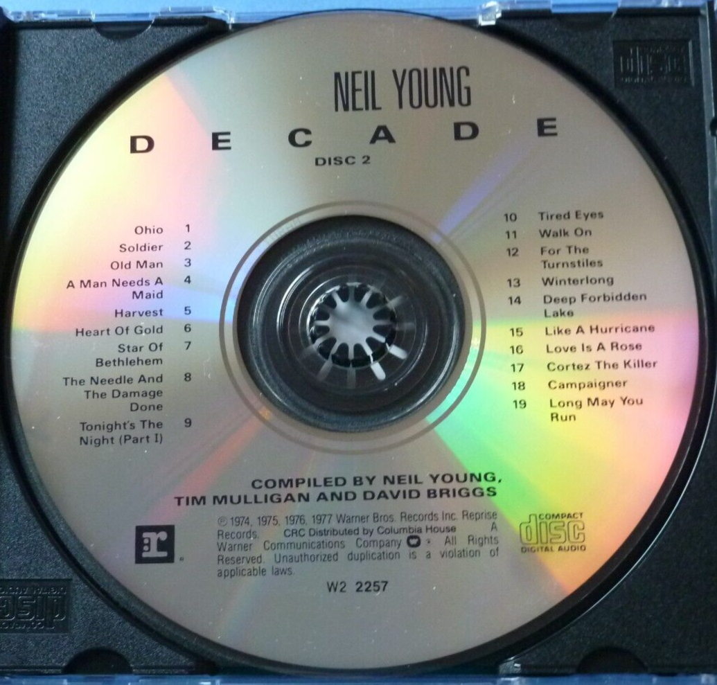 Decade by Neil Young (CD 1976/1988 Reprise Records) 2-Discs. Canadian ...