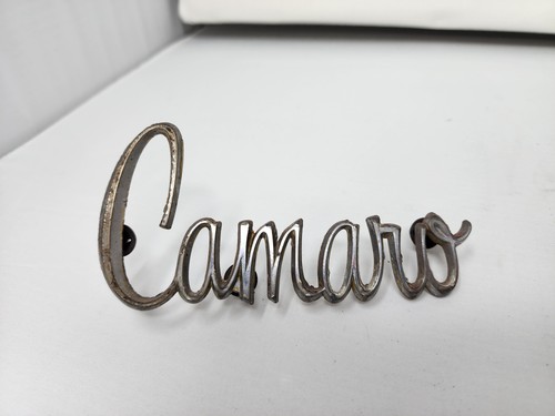Vintage Chevrolet Camaro Script Emblem Badge 3974548 Chrome Silver GM ...