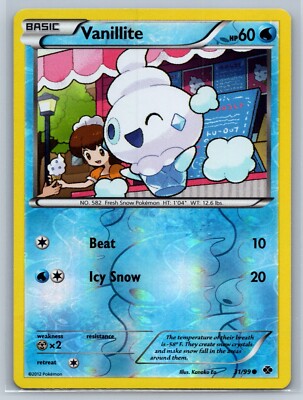 Vanillite - Reverse Holo - Next Destinies BW 31/99 Pokemon TCG Card NM ...
