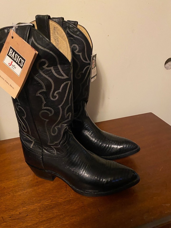 JUSTIN "Lizard" NEW ! 7.5EE Cowboy Boots | eBay