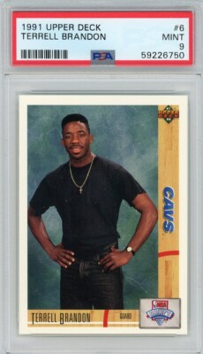 Terrell Brandon 1991 UPPER DECK #6 TERRELL BRANDON RC CAVALIERS PSA 9 ...