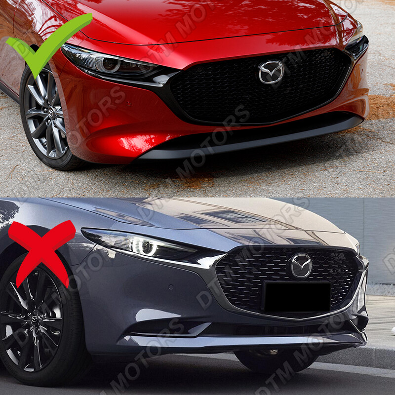 For 19-24 Mazda 3 Hatchback 5DR MS-Style Painted Black Front Bumper Lip ...