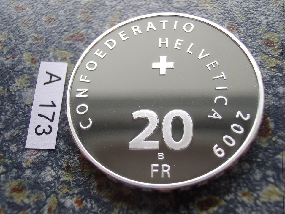Schweiz 20 Silber Franken 2009 PP Gedenkmünze Brienz Rothorn Bahn proof ...