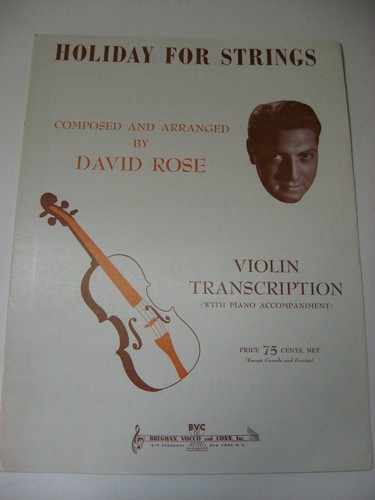 David Rose Holiday for Strings Violin Transcription with Piano Accom ...